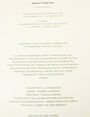 HELMUT NEWTON BOOK - YELLOW PRESS Nudes by Helmut Newton | Goodreads