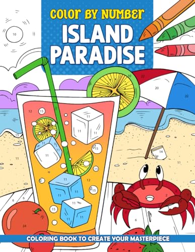 Island Paradise Color by Number: Beach Color By Number, Sea Landscape ...