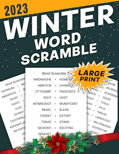 2023 Winter Word Scramble Large Print: Large Print 80 Medium to ...