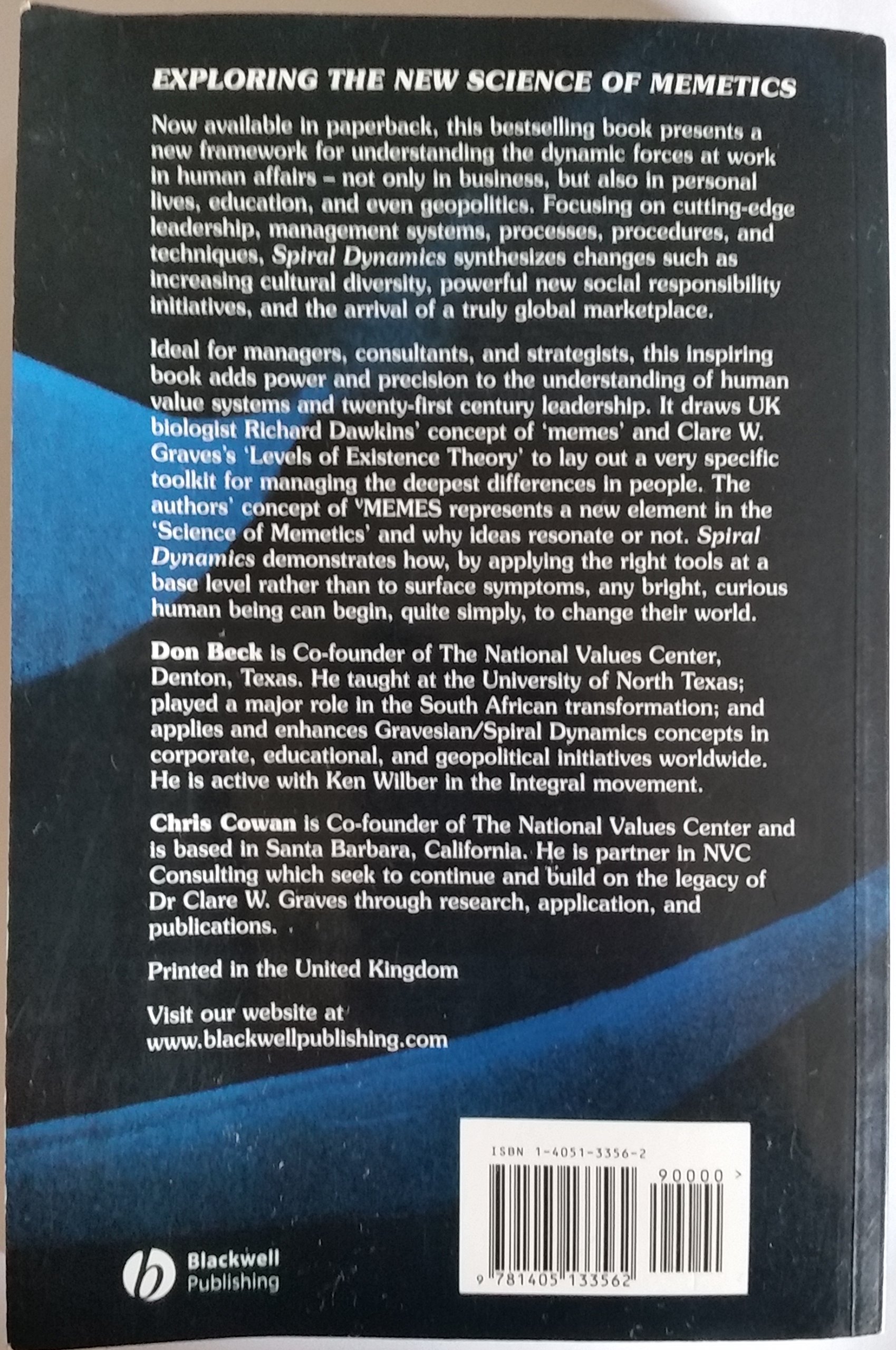 Spiral Dynamics by Christopher C Beck, Don Edward; Cowan | Goodreads