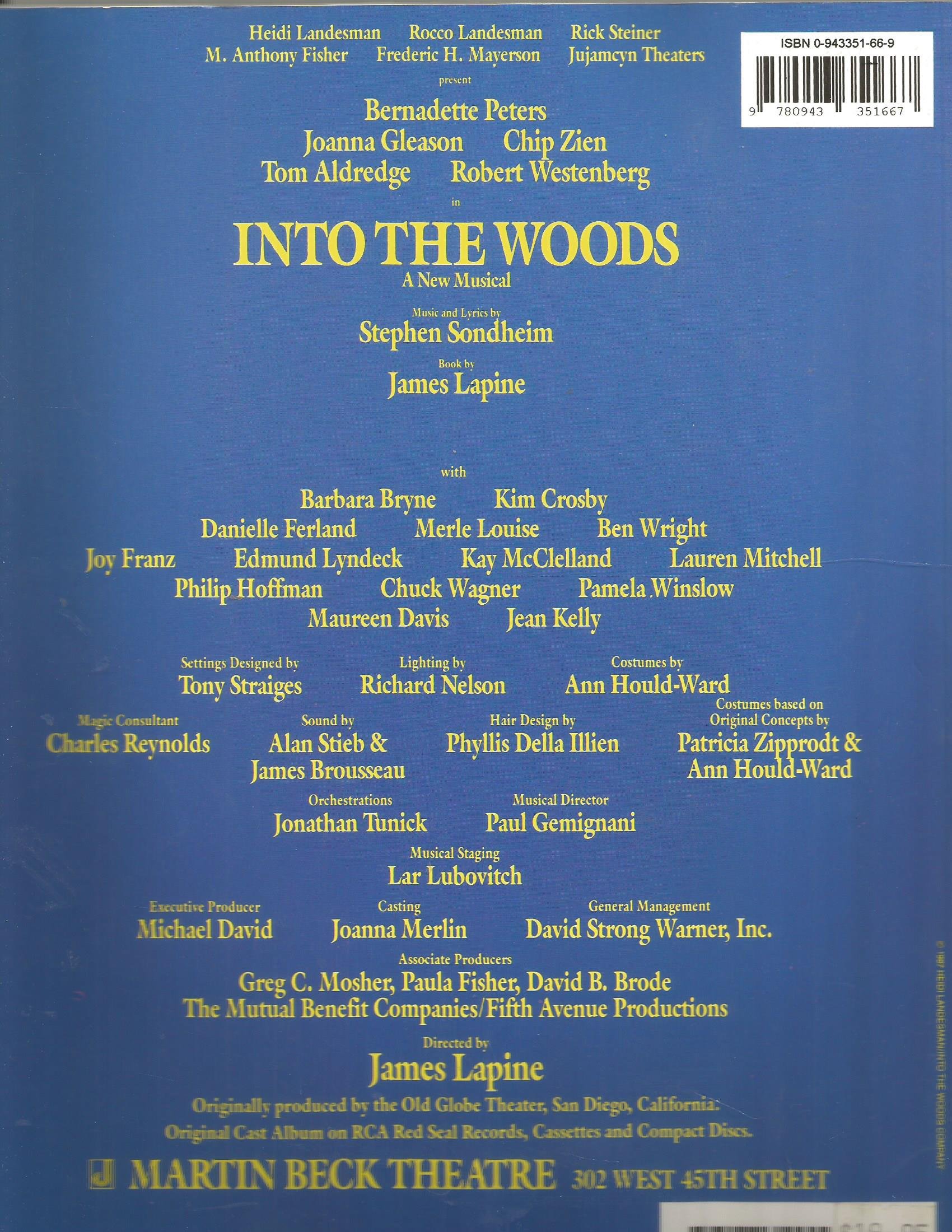 Into the Woods (Vocal Selections): Piano/Vocal by Stephen Sondheim ...