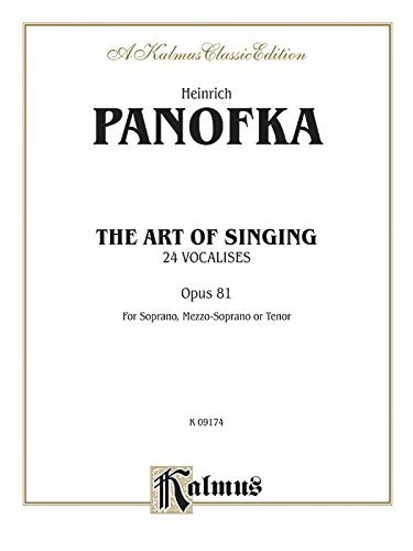 The Art of Singing: 24 Vocalises, Opus 81 (Kalmus Classic Editions) by ...