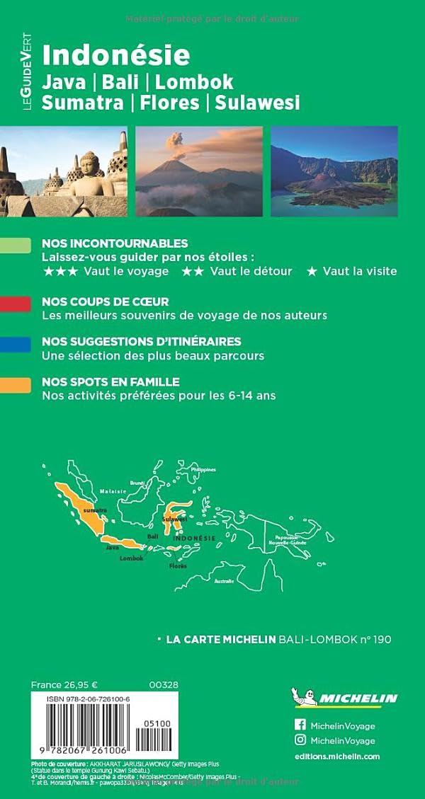 Michelin Guide Vert Indonésie Java, Bali, Lombok, Sumatra, Flores ...