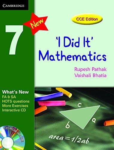 I Did It Mathematics Students Book, Level 7, CCE Edition by Rupesh ...