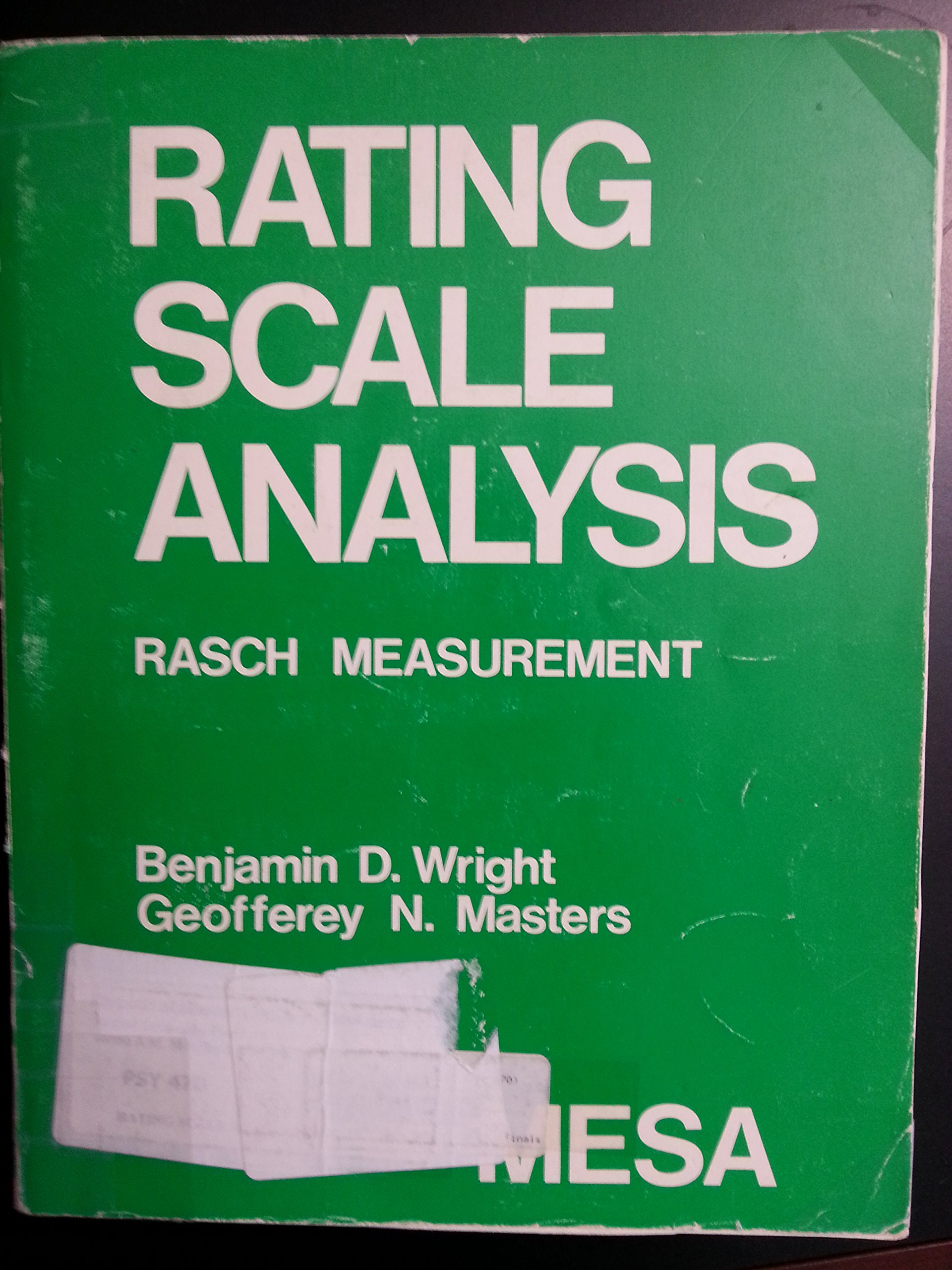 Rating Scale Analysis by Benjamin Drake Wright | Goodreads
