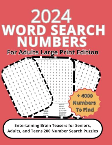 Word Search Numbers: Big Puzzle Books for Adults- Very Large Print ...