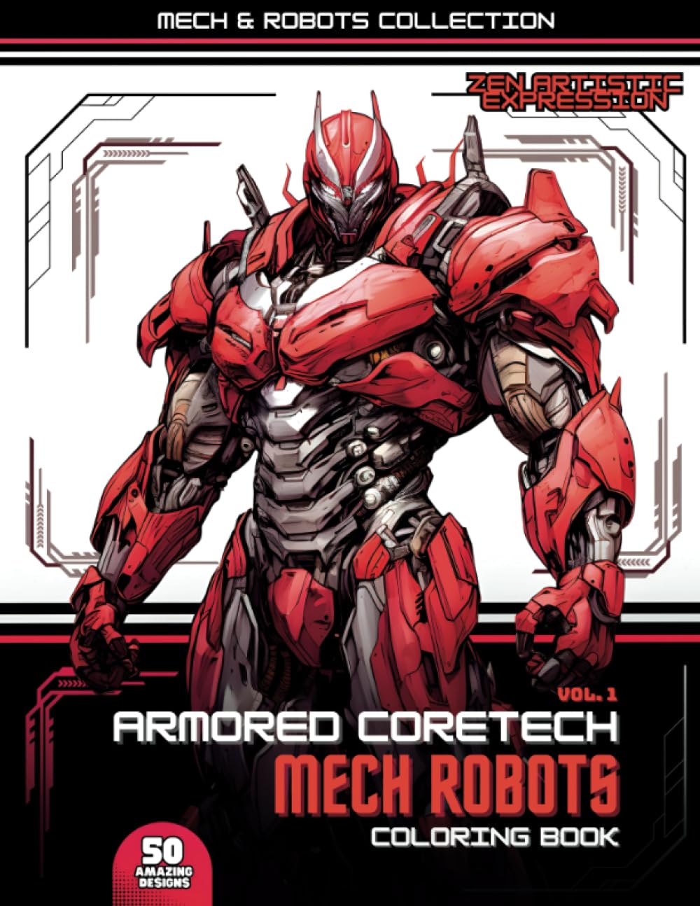 Mech Robot Coloring Book: Armored Coretech - With 50 stunning designs ...