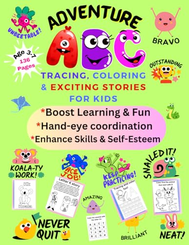 ABC ADVENTURES: TRACING, COLORING & EXCITING STORIES FOR KIDS: Activity ...