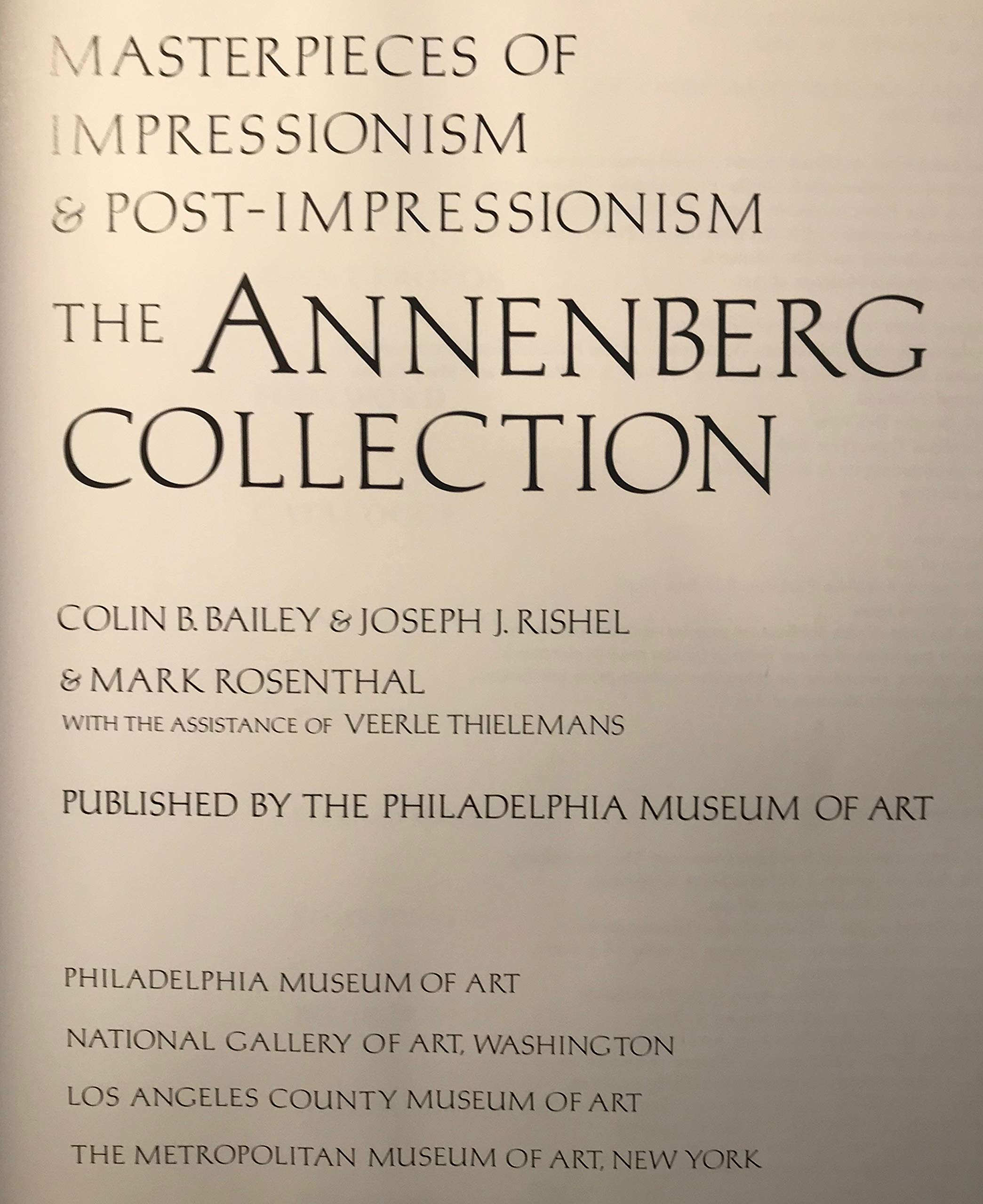 Master Pieces of Impressionism & Post-Impressionism: The Annenberg ...