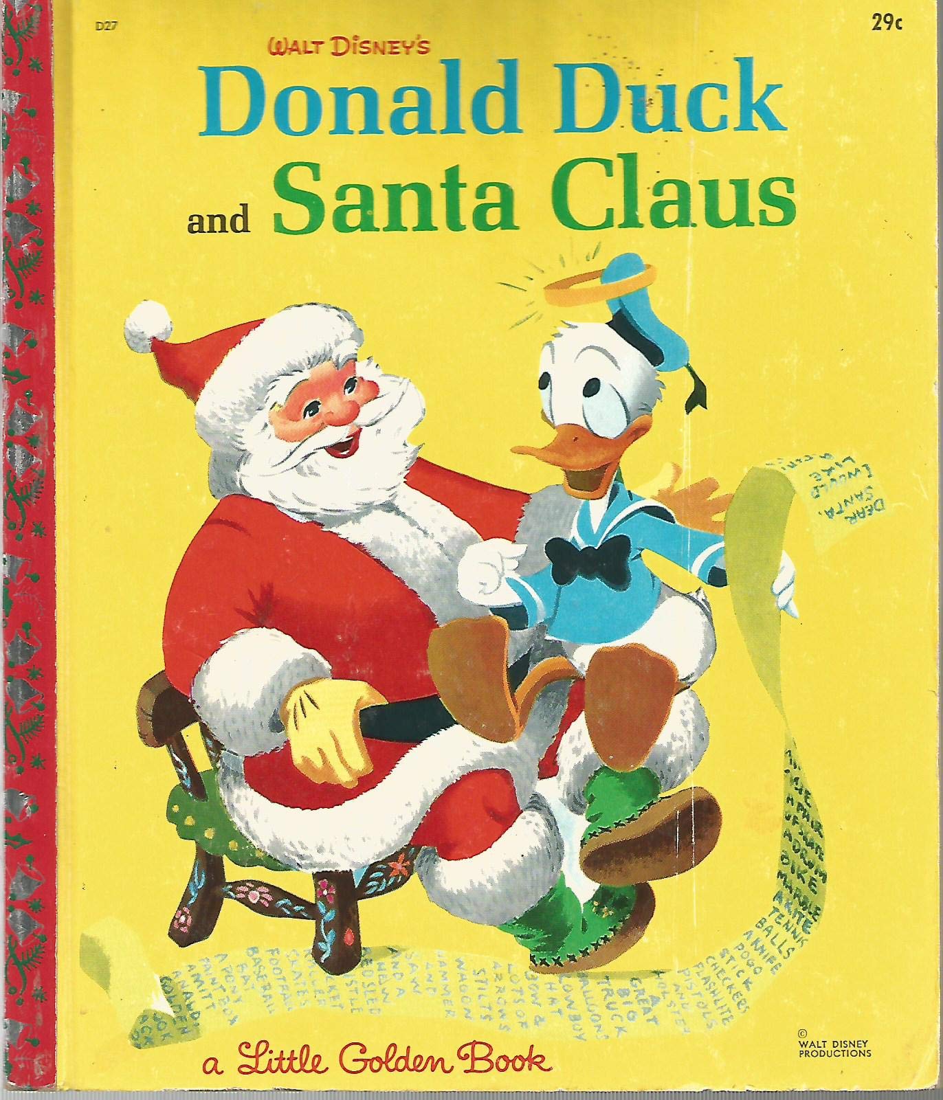 WALT DISNEY'S DONALD DUCK AND SANTA CLAUS, A Little Golden Book by ...