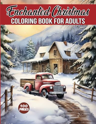 Enchanted Christmas Coloring Book for Adults: Large Print 50 Charming ...