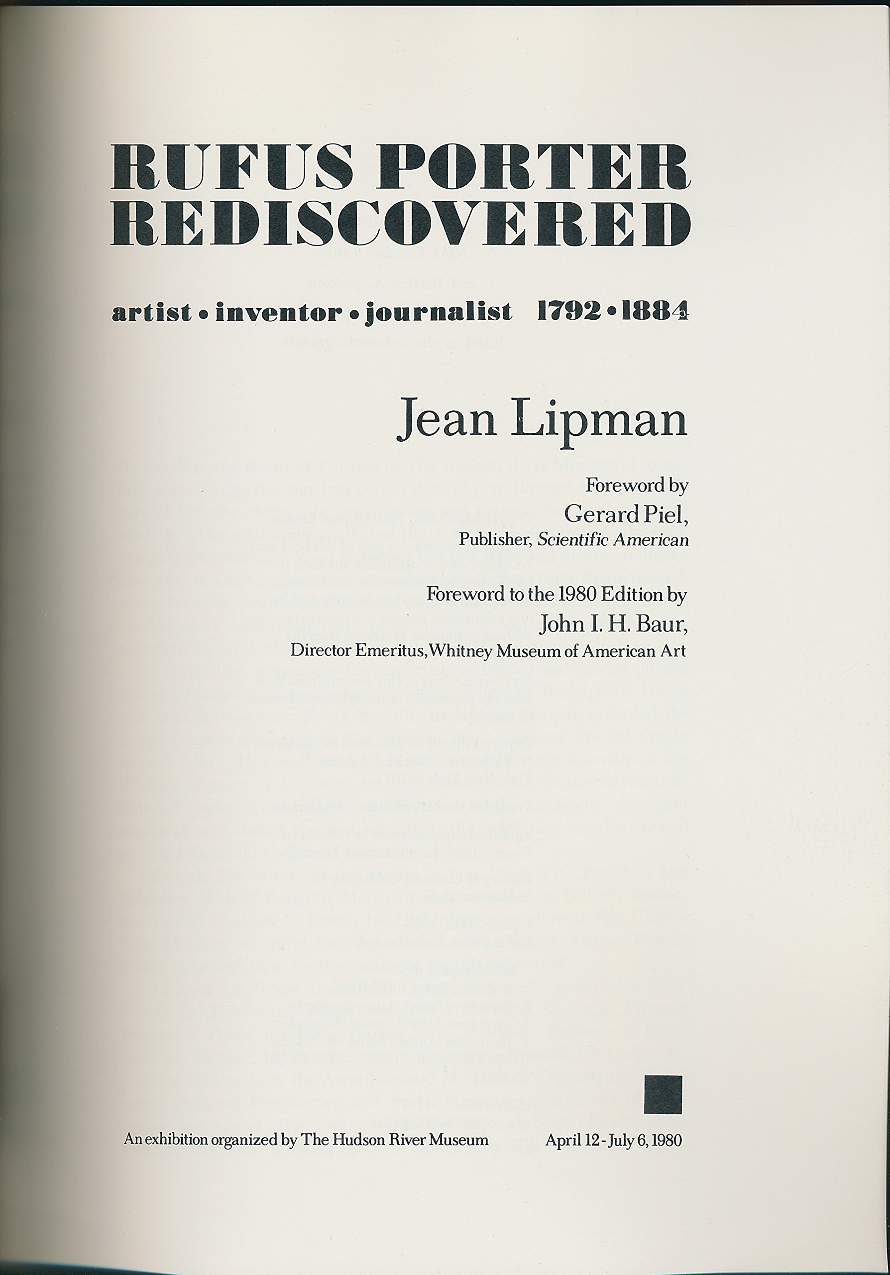 Rufus Poter Rediscovered, Artist. Invenor. Journalist 1792-1884 by Jean ...