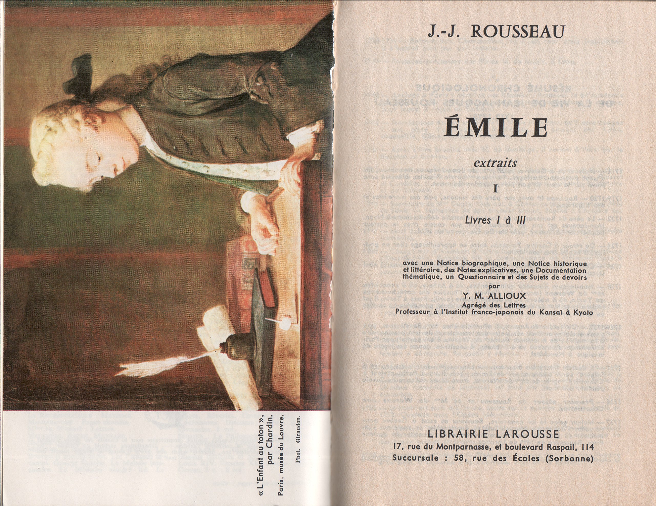 Émile : extraits (Tome I, Livres I à III) by Jean-Jacques Rousseau ...