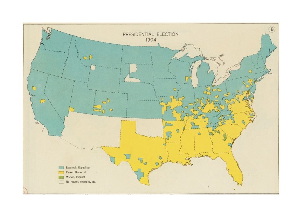 1932 Map|Title: Presidential Election 1904|Notes: from Atlas of The ...