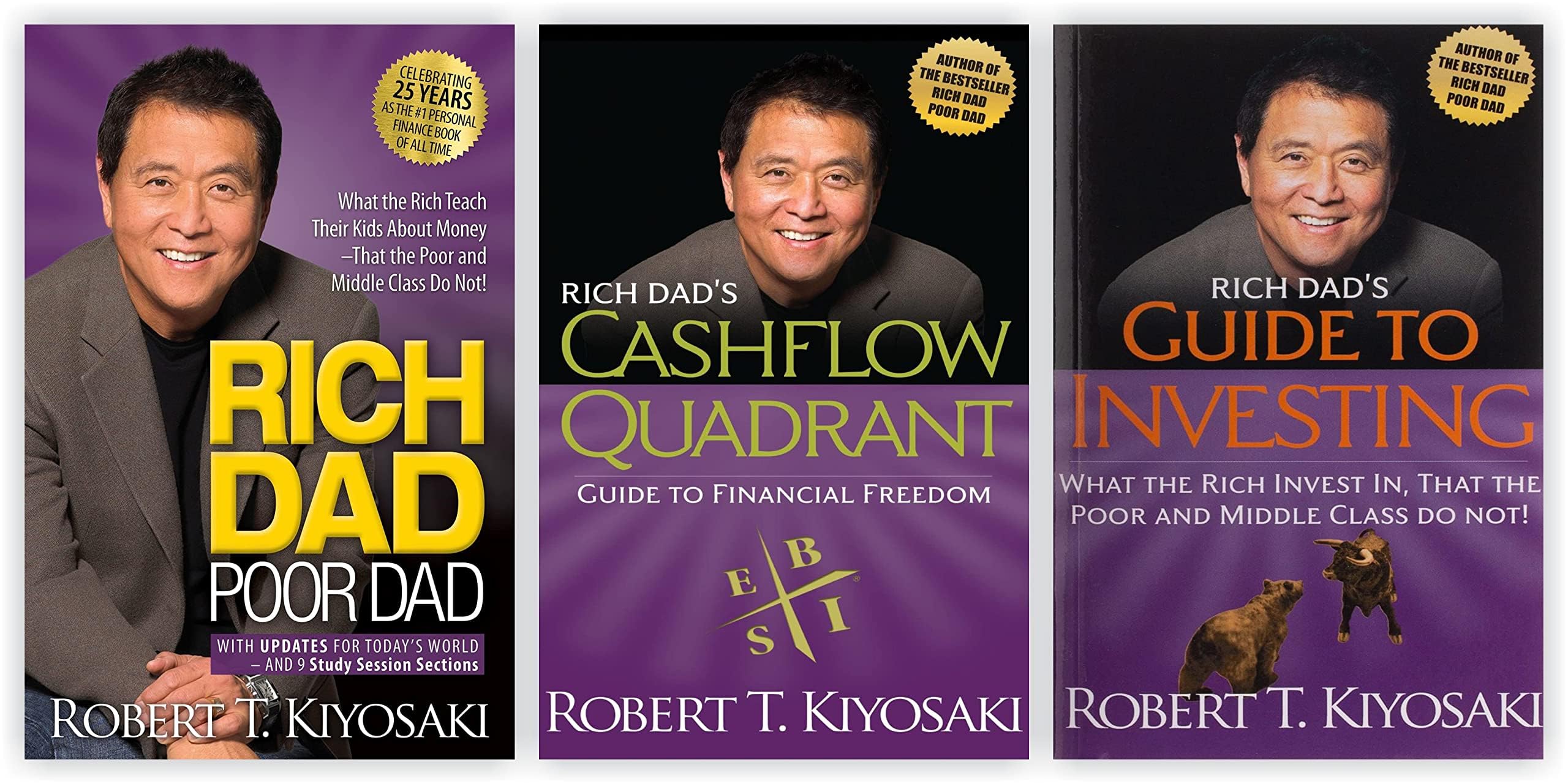 Robert Kiyosaki Rich Dad Poor Dad 3 Books Collection Set [Rich Dad Poor Dad, Rich Dad's Cashflow ...