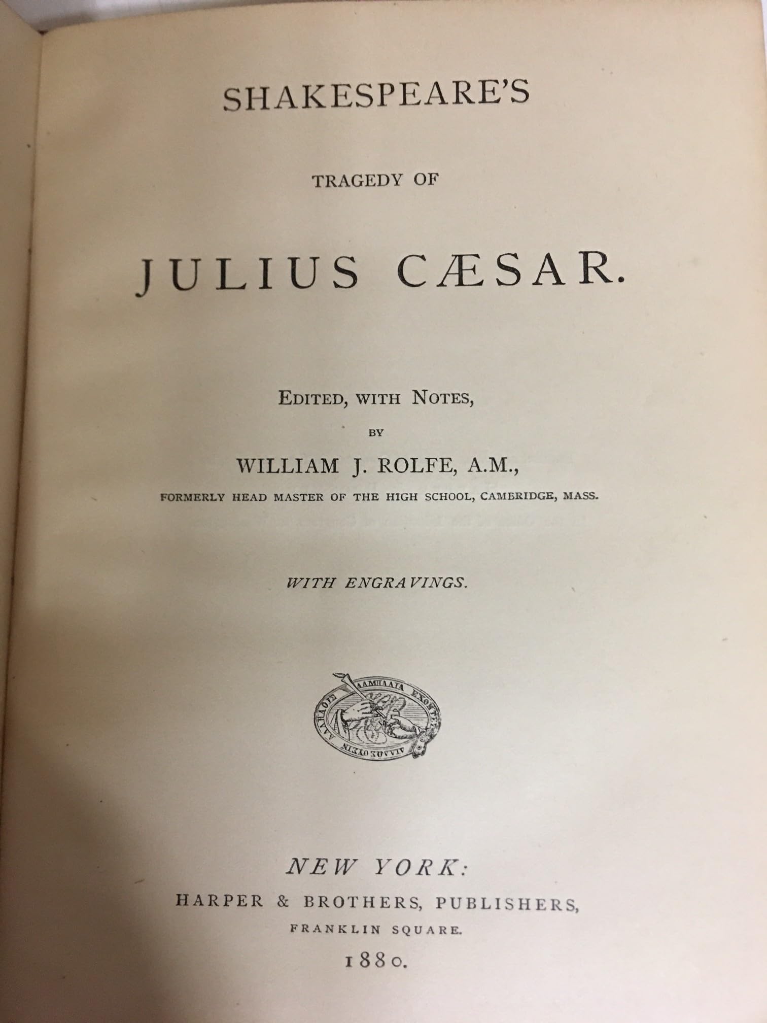 Shakespeare's Tragedy of Julius Caesar. Edited, with Notes, By William ...