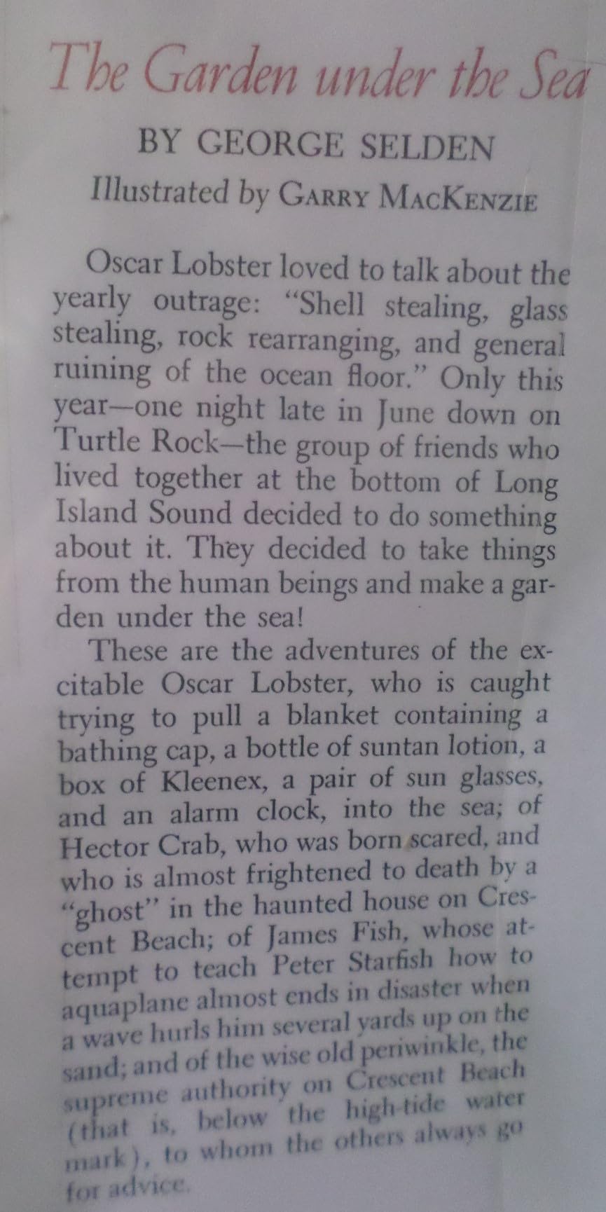 The Garden under the Sea by George Selden | Goodreads