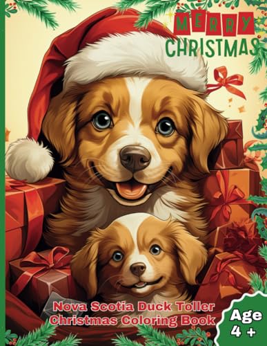 Nova Scotia Duck Toller Christmas Coloring Book: 52 Festive Scenes for ...