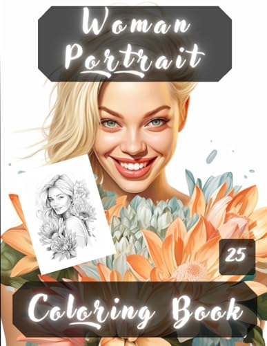 Women Portrait Coloring Book: Women Portraits, Realistic People Faces ...