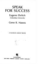 SPEAK FOR SUCCESS by Eugene Ehrlich | Goodreads