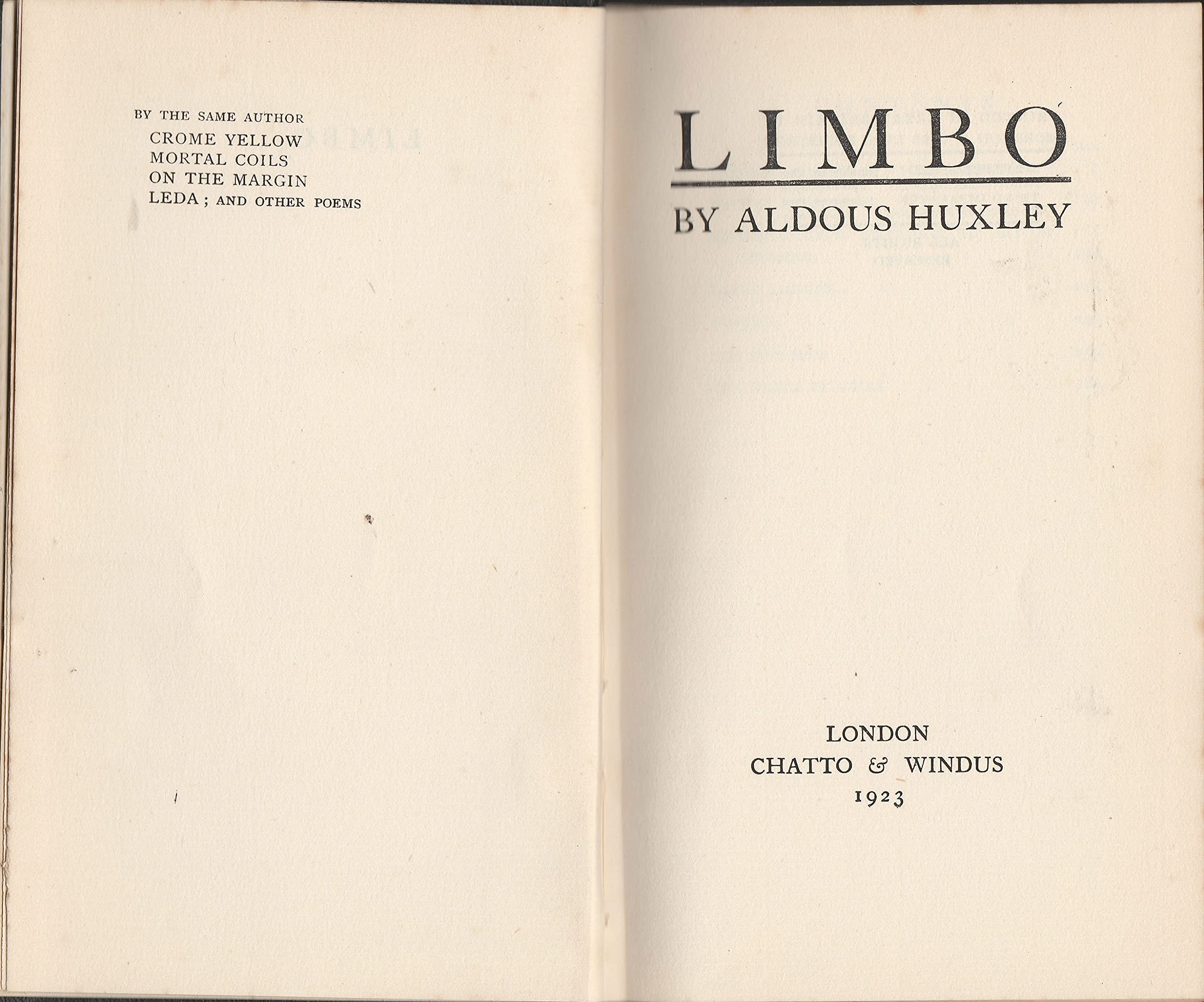 Limbo: Six Stories and a Play (Collected Works) by Aldous Huxley ...