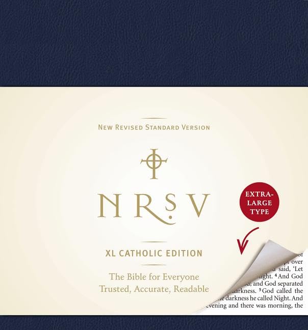 NRSV XL Catholic Edition Bible Navy Leather Like Harper Catholic Bible ...