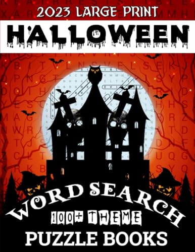 2023 Large Print Halloween Word Search Puzzle Books: Anxiety and Stress ...