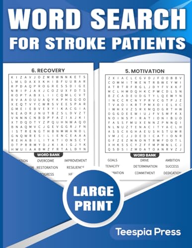Large Print Word Search For Stroke Patients: Word Search Puzzles for ...