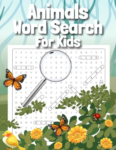 Animals Word Search for Kids: Total 127 pages With solutions. + More ...