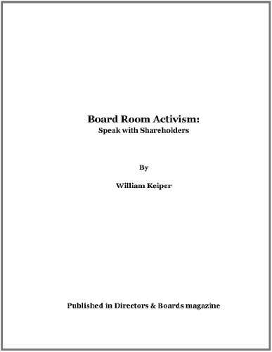 Boardroom activism: talk with shareholders? Board-shareholder ...