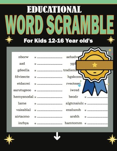 Educational Word Scramble For Kids 12-16 Year old's: Challenging ...