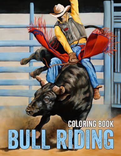 BULL RIDING Coloring Books: Artistic Illustrations Relaxation Coloring ...