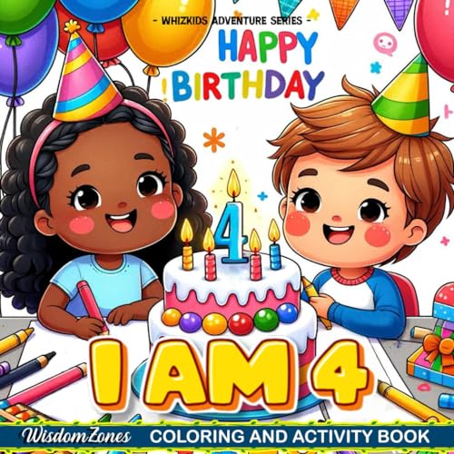 I Am 4 Birthday Activities Book: Fantastic 4th Birthday Activities Fun ...