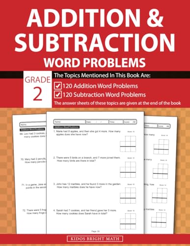 Addition and Subtraction Word Problems Grade 2: 2nd-Grade Math Workbook ...