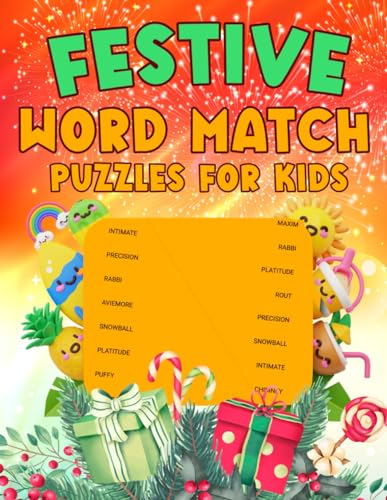 Festive Word Match Puzzles For Kids: large Print Word Match Puzzle Book ...