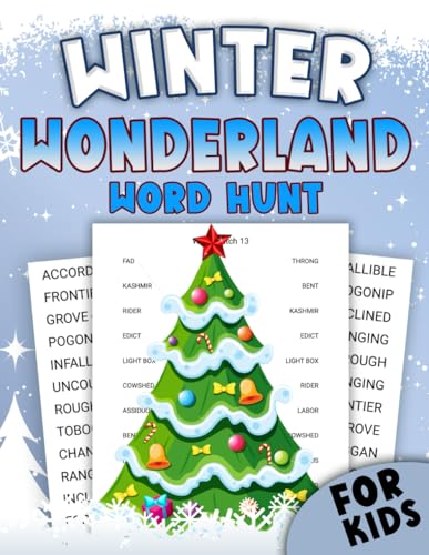 Winter Wonderland Word Hunt For Kids: large Print Word Match Puzzle ...
