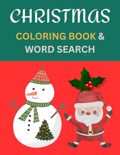 Christmas Coloring Book & Word Search: Fun Holiday Puzzles for Kids and ...