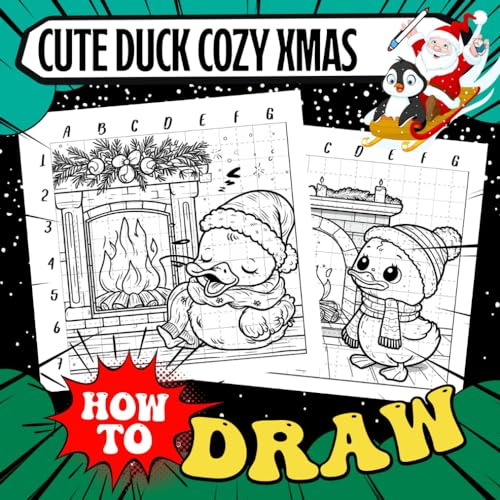 How to Draw Cute Duck Cozy Xmas: Step-by-Step Drawing and Coloring ...