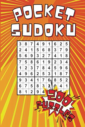 Pocket Sudoku 4x6 with 200 Puzzles: Large Print, Travel Friendly Puzzle ...