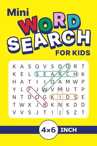 Mini Word Search for Kids 4x6 Inch: A Small Book of Pocket Size, Themed ...