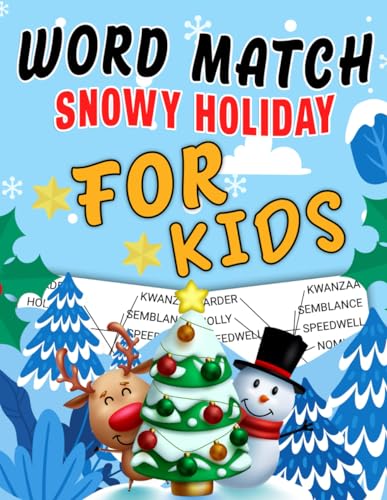 Snowy Holiday Word Match For Kids: Over 900 Words, Large Print Word ...