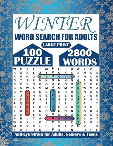 WINTER WORD SEARCH FOR ADULTS: Winter Word Find Puzzle Book With ...