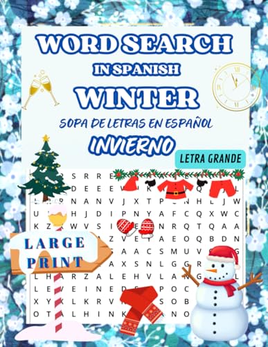 Word Search in Spanish Large Print Winter:: Puzzle Book for Adults ...