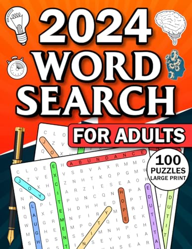 2024 Word Search Puzzle Book For Adults Large Print: Large Print ...