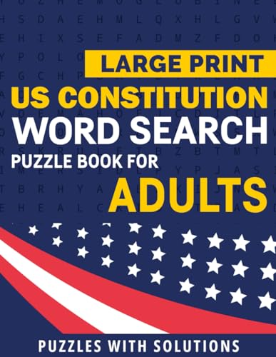 Large Print Us Constitution Word Search Puzzle Book For Adults Puzzles ...