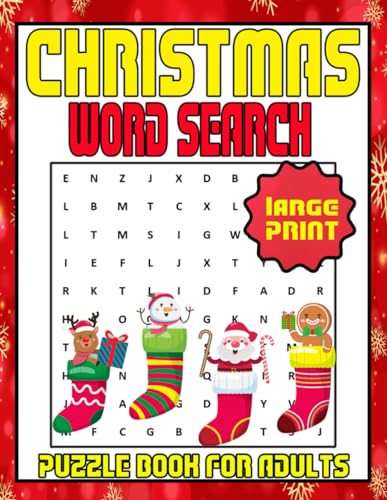Christmas Word Search Puzzle Book For Adults Large Print: A Fun ...