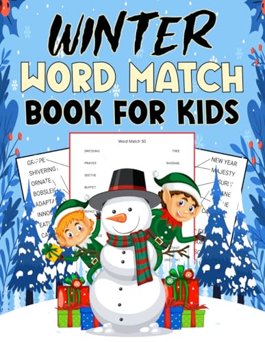 Winter Word Match Book For Kids: Over 900 Words, Large Print Word Match ...