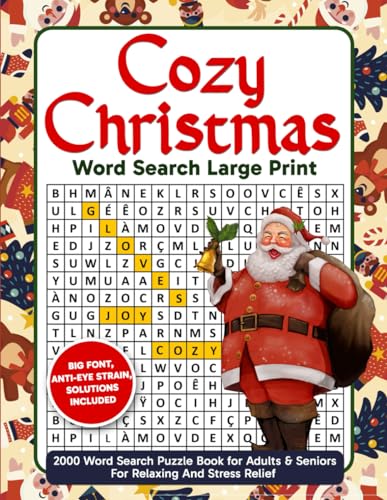 Cozy Christmas Word Search Large Print: 2000 Word Search Puzzle Book ...