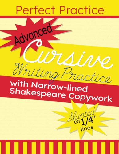 Advanced Cursive Writing Practice with Narrow-lined Shakespeare ...