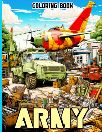 Army Coloring Book: 50 Military Coloring Pages featuring Brave Soldiers ...